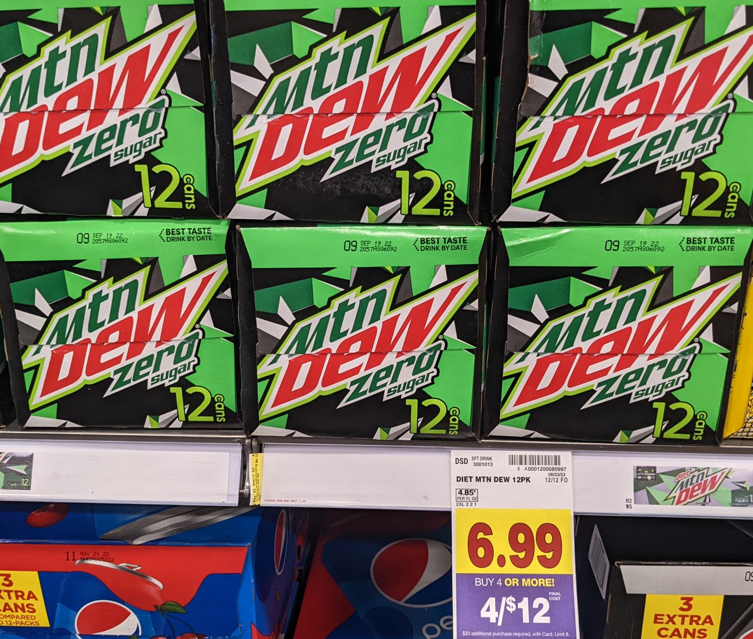 Mountain Dew Zero 12-Packs As Low As 75¢ At Kroger - iHeartKroger