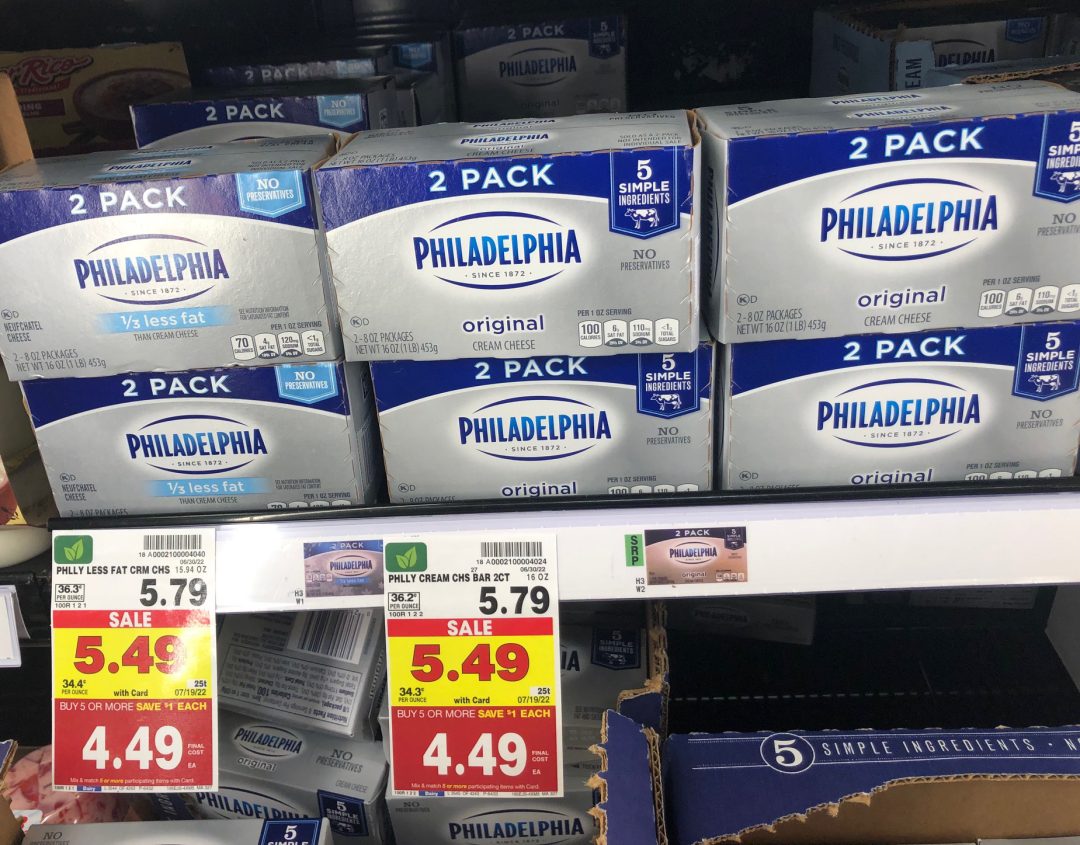 Philadelphia Cream Cheese 2-Pack Bars Only $3.24 At Kroger ($1.62 Per ...