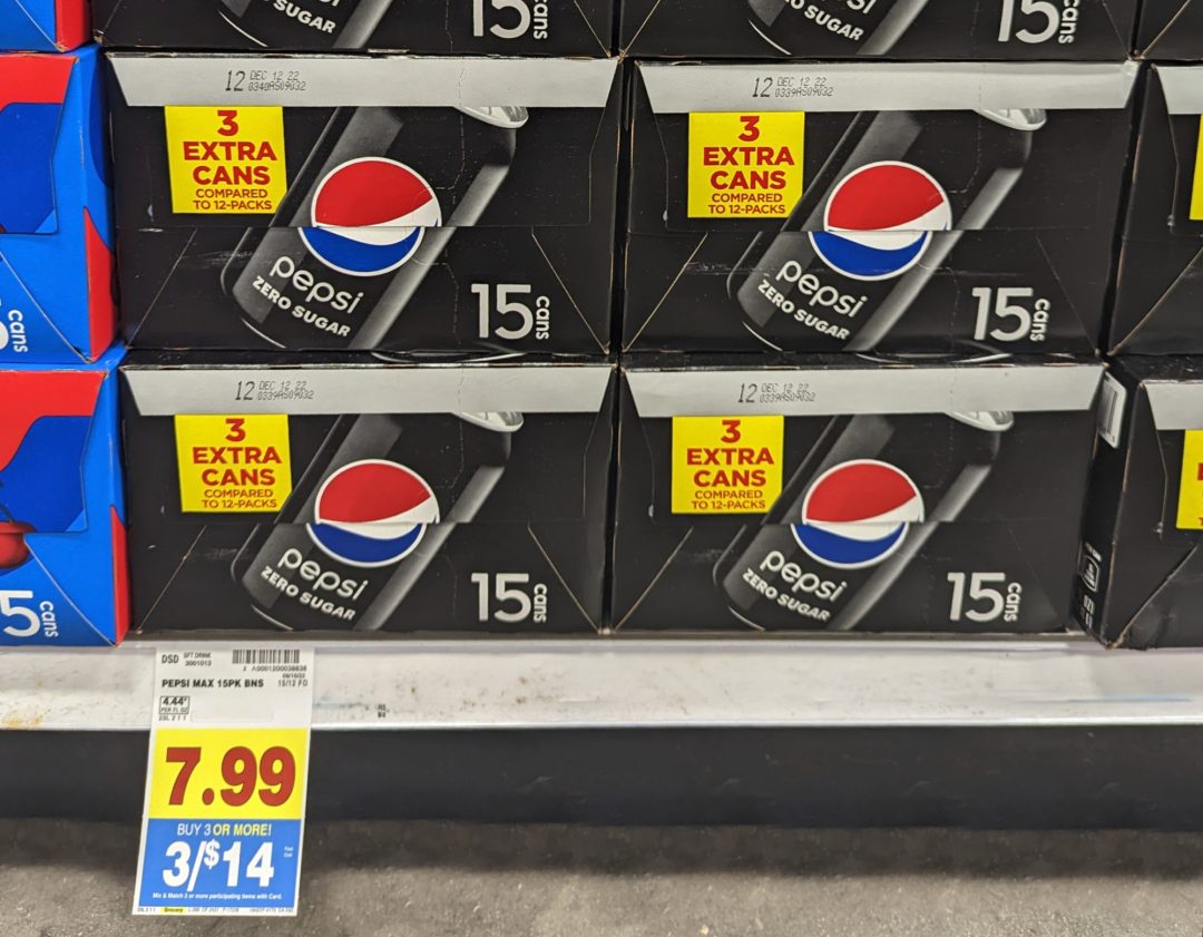 Get Pepsi Zero Sugar 15-Packs For Just $2.67 At Kroger (Regular Price ...