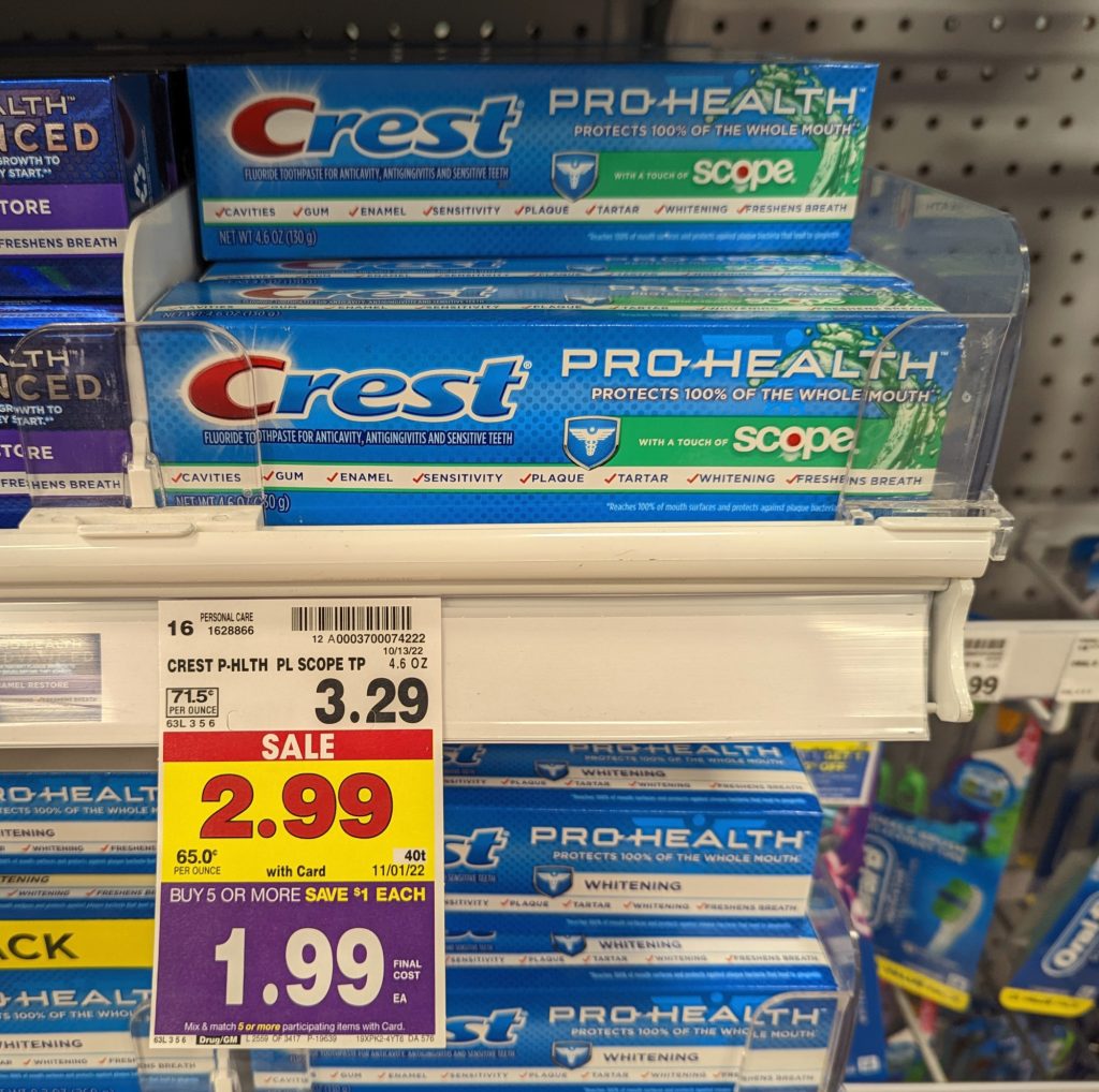New Crest Toothpaste Coupon For The Kroger Sale – As Low As 49 ...