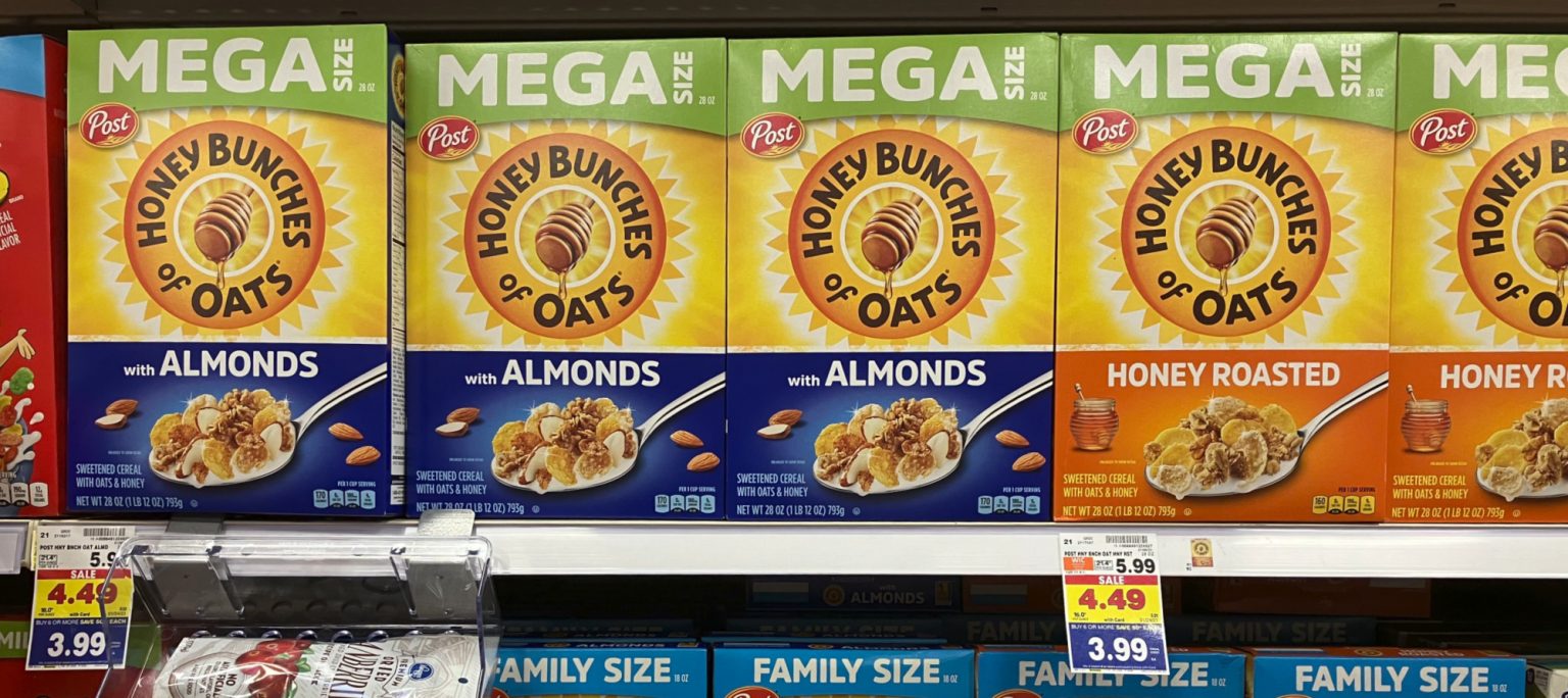Mega Size Boxes Of Post Honey Bunches of Oats Cereal As Low As $3.49 At ...