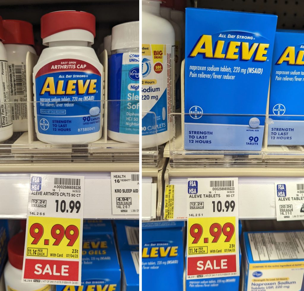 Aleve 90-Count As Low As $6.99 At Kroger – Save $4 Per Bottle ...