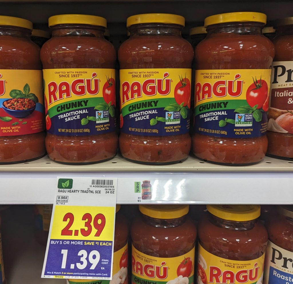 Ragu Pasta Sauce As Low As 89¢ Per Jar At Kroger - iHeartKroger