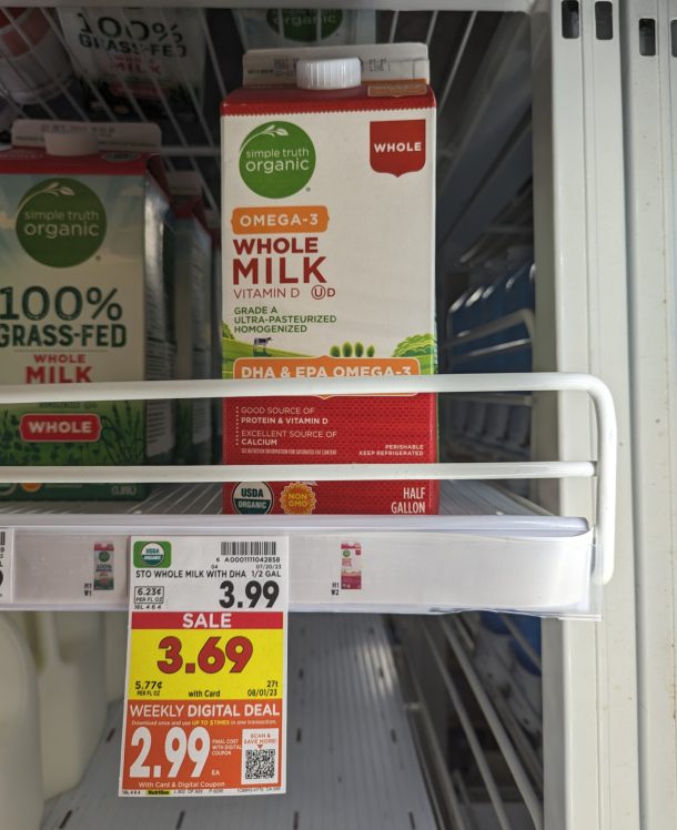 Get Half Gallon Cartons Of Simple Truth Organic Milk For Just $2.99 ...