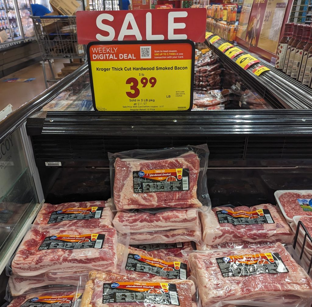 Kroger Thick Cut Bacon 3-Pound Packs Just $11.97 At Kroger – That’s $3. ...