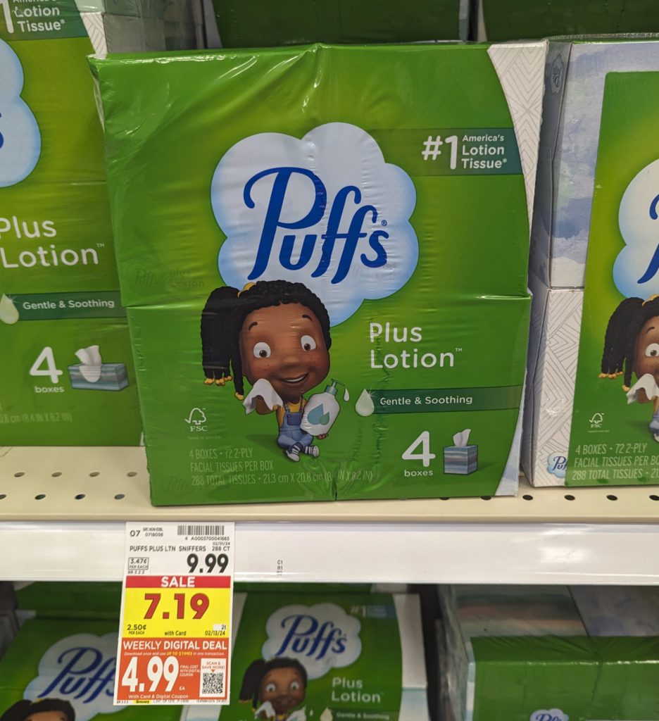 Get Puffs 4-Pack Of Facial Tissues For Just $4.99 At Kroger – Half ...