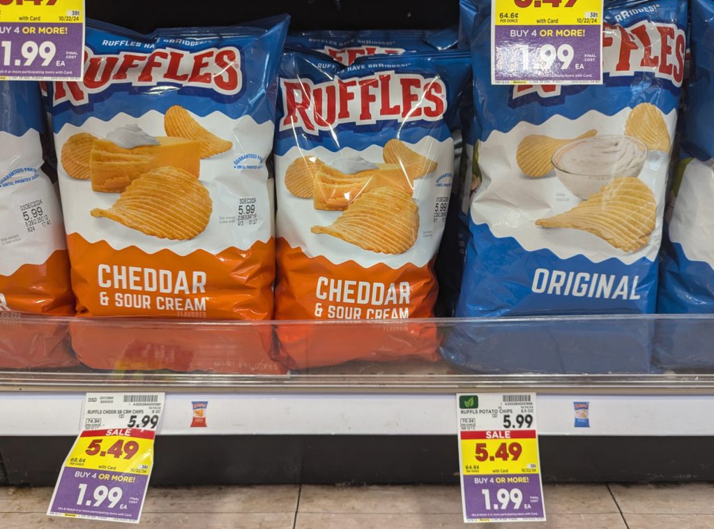 Ruffles Potato Chips As Low As $1.62 At Kroger (Regular Price $5.99 ...