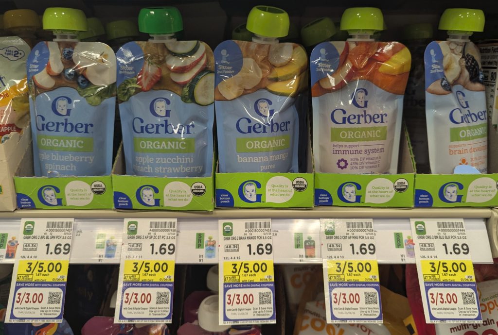 Pick Up Gerber Organic Baby Food Pouches As Low As $1 At Kroger ...