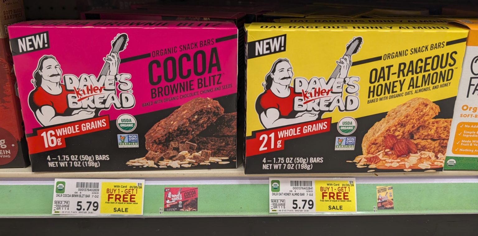 Get A Box Of Dave’s Killer Bread Snack Bars As Low As FREE At Kroger ...