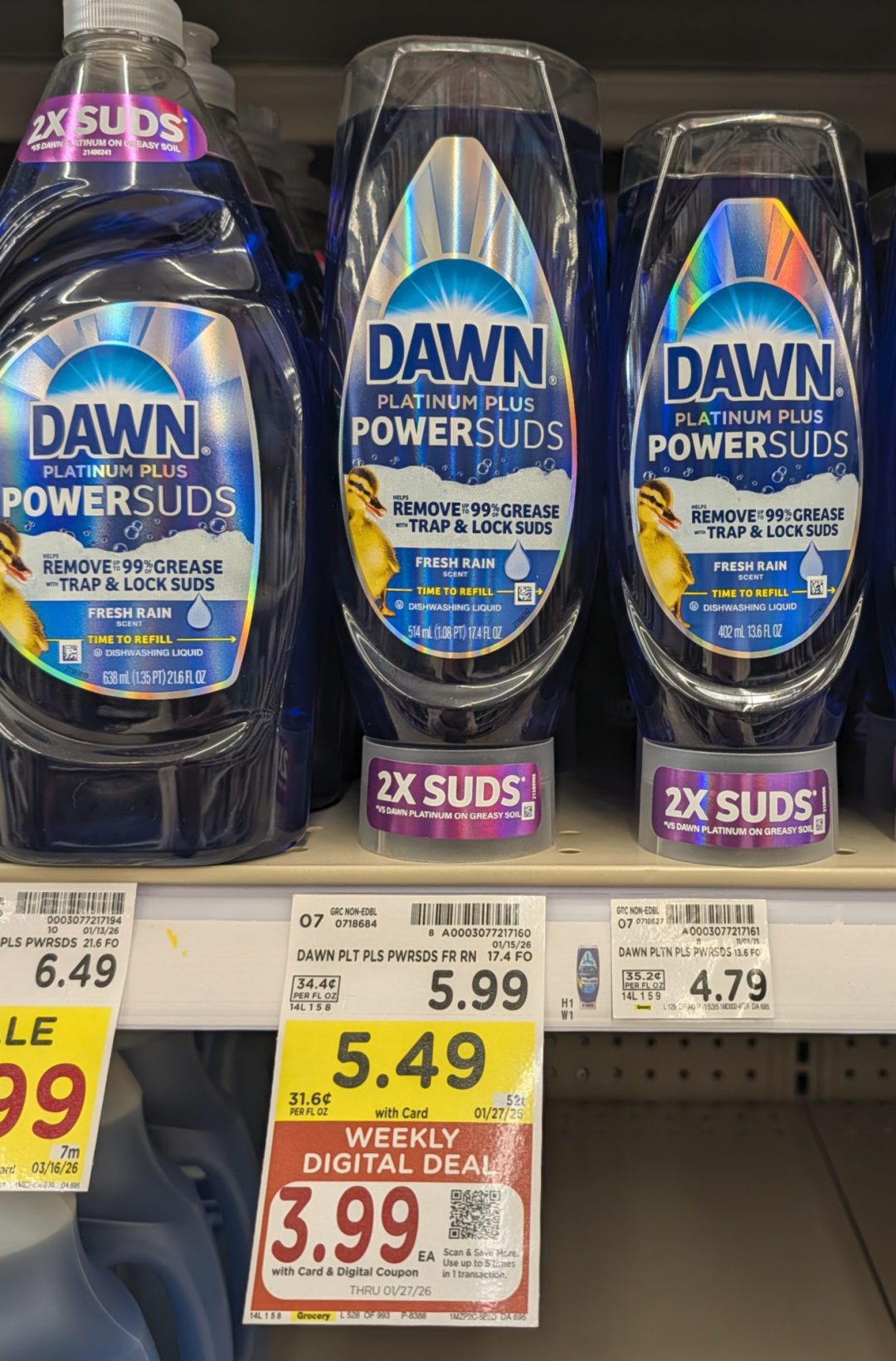 Dawn Platinum Plus PowerSuds Dishwashing Liquid Just $3.99 At Kroger ...