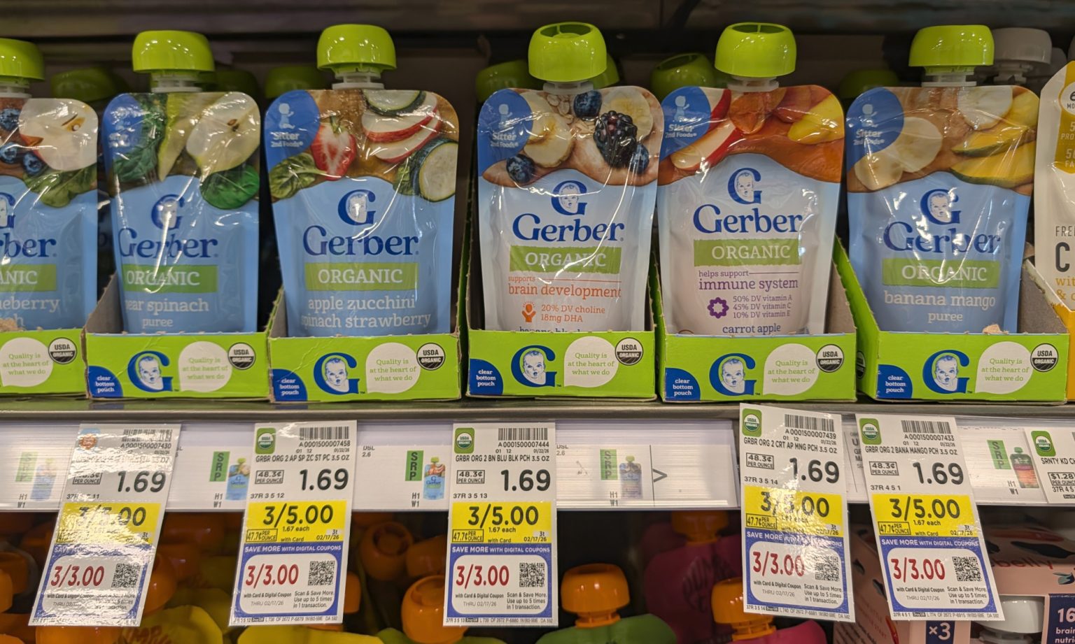 Pick Up Gerber Organic Baby Food Pouches As Low As $1 At Kroger ...
